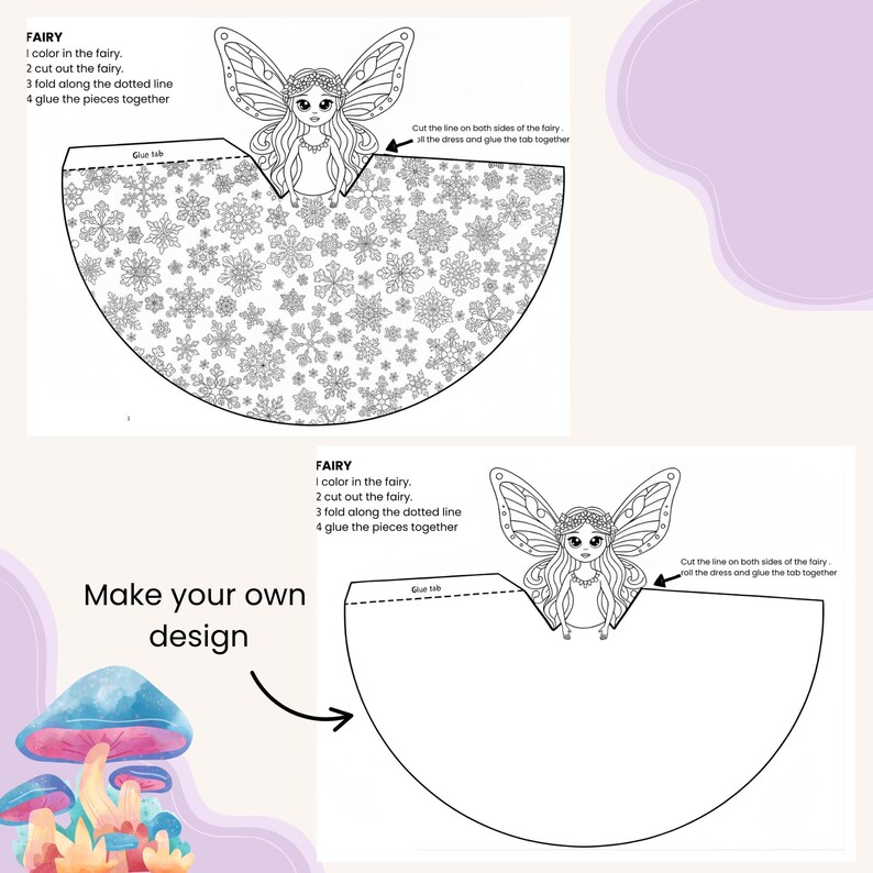 6 Paper Fairy Craft for Kids Printable Cut & Build Fairy Activity, Easy ...