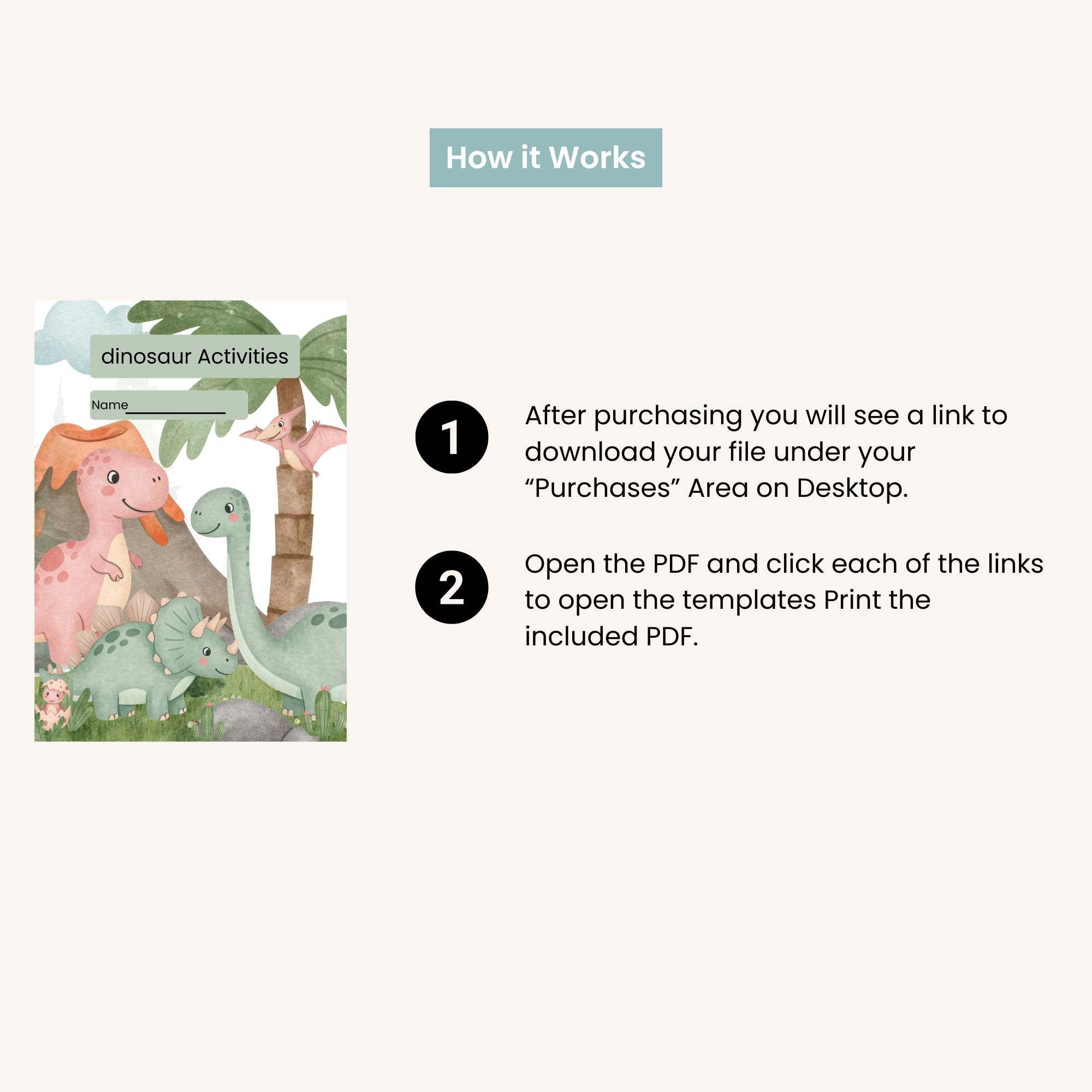 Dinosaur Activity Pack: Printable Learning Games & Flashcards (digital ...