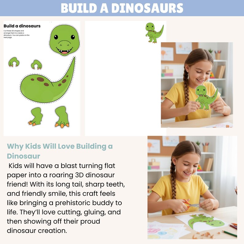 Printable Dinosaur Craft Pack: Mix & Match Dino Activity (PDF Download ...