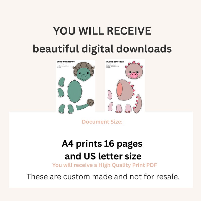 Printable Dinosaur Craft Pack: Mix & Match Dino Activity (PDF Download ...