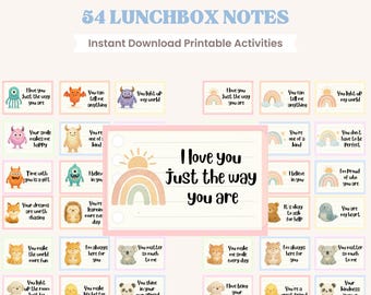 Lunch Box Notes for Kids, Printable Lunchbox Notes for Everyone ...