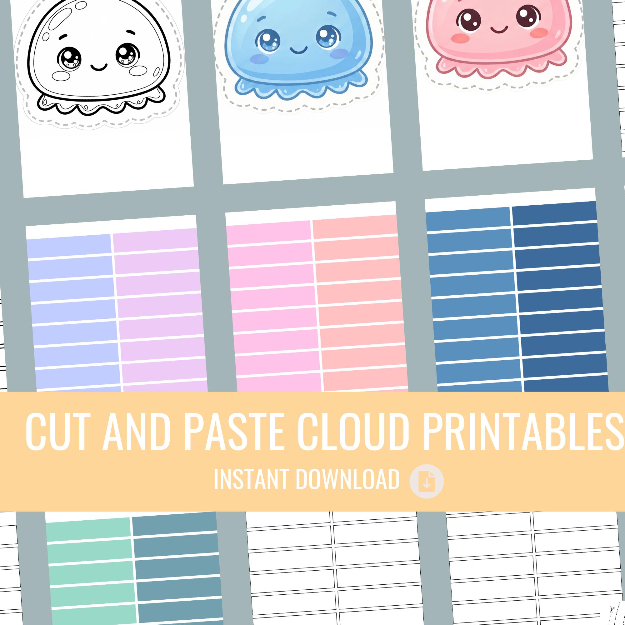 Cut and Paste Jellyfish Chain Craft Printable, Ocean Kids Activity ...