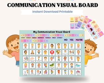 Visual Communication Board and Cards for Non-verbal Kids – Autism ...