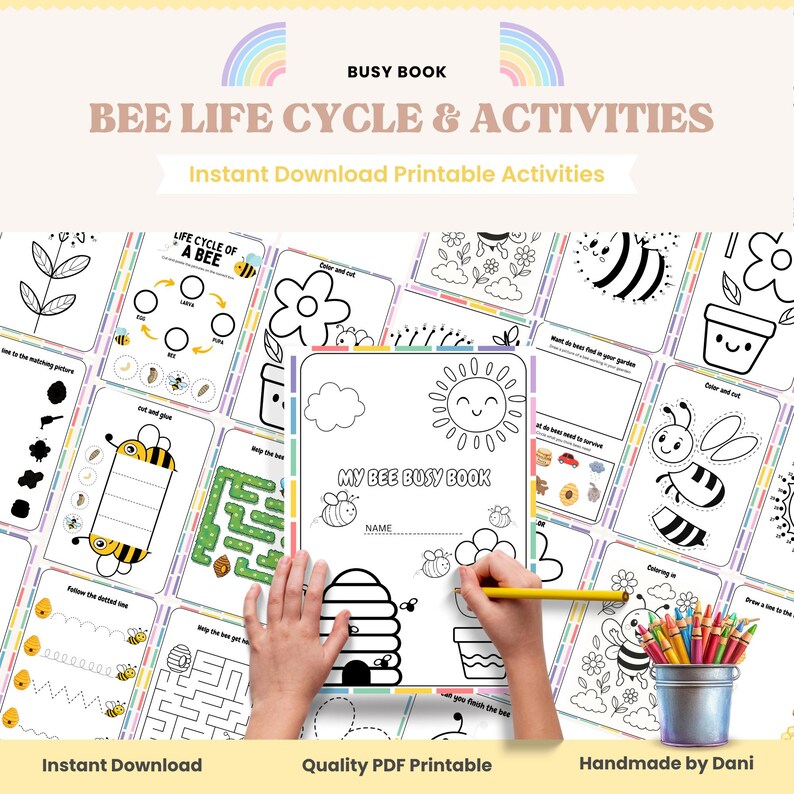Bee Life Cycle Activity Pack: Printable Learning Pack Cut, Glue & Color ...
