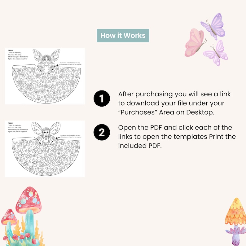 6 Paper Fairy Craft for Kids Printable Cut & Build Fairy Activity, Easy ...