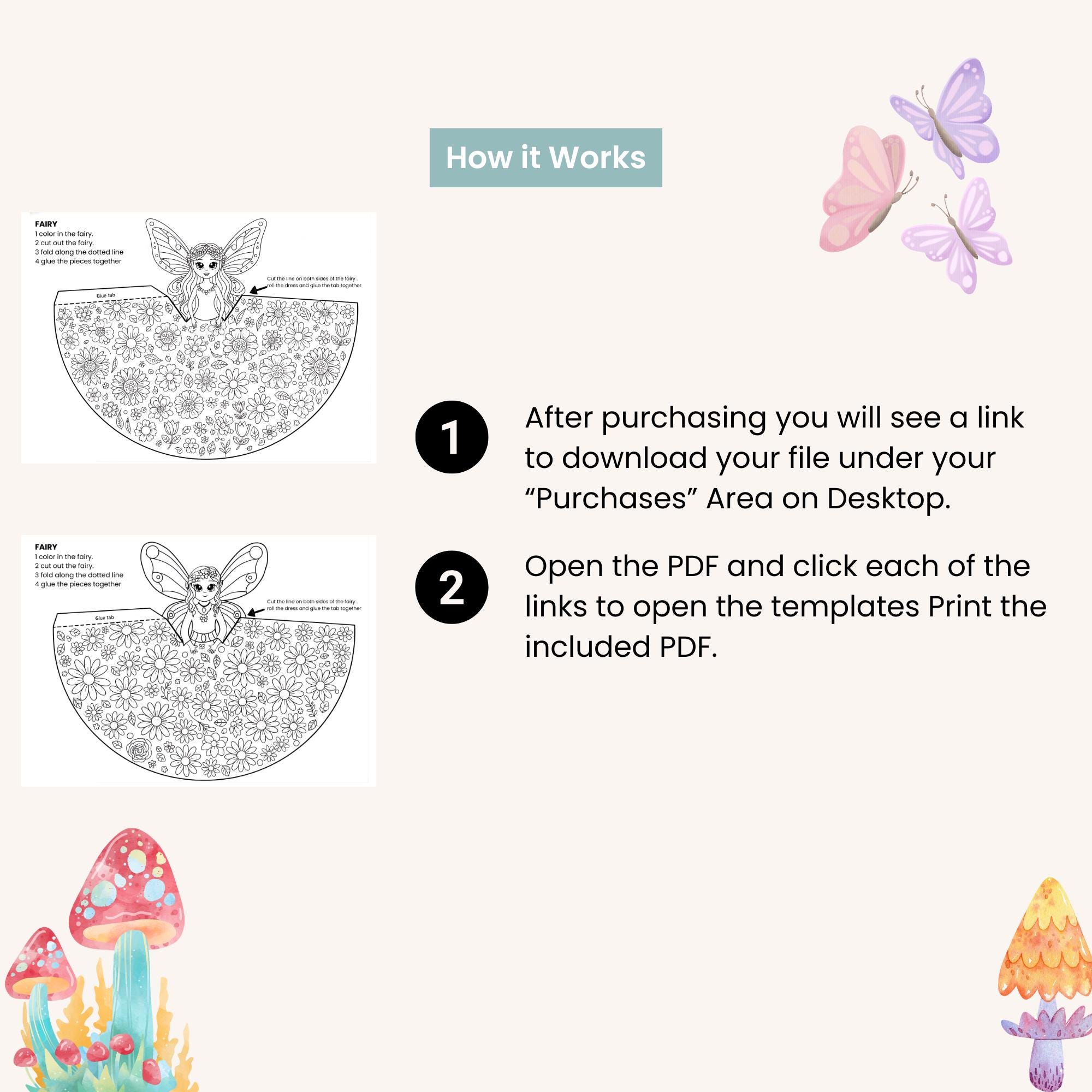 6 Paper Fairy Craft for Kids Printable Cut & Build Fairy Activity, Easy ...