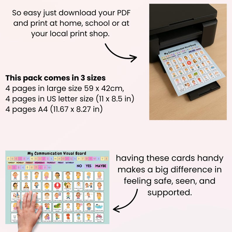 Visual Communication Board and Cards for Non-verbal Kids – Autism ...