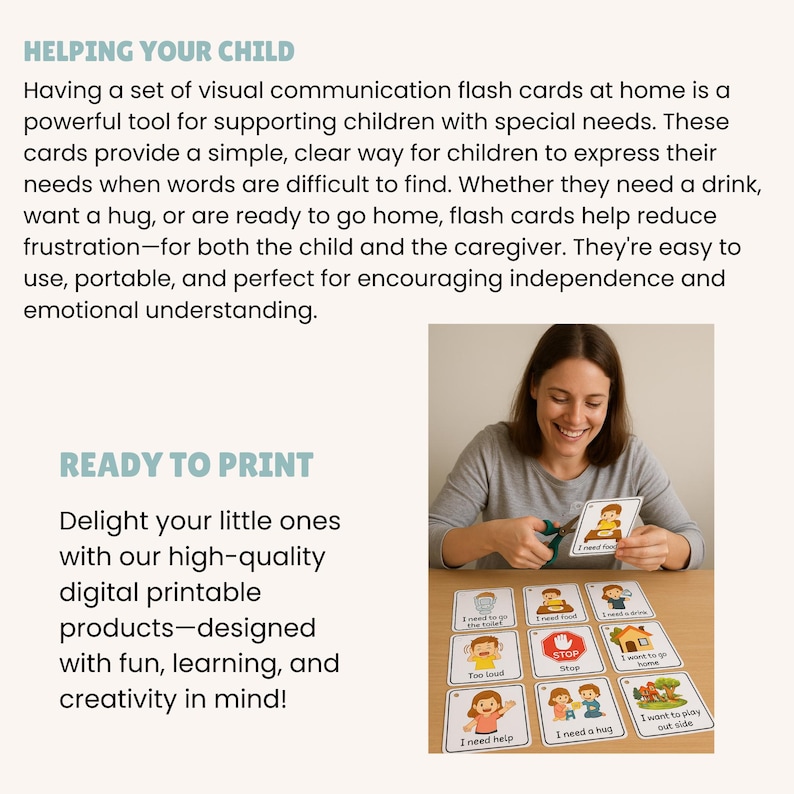 Visual Communication Cards Special Needs Visual Aid Speech Therapy ...