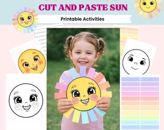 Cut and Paste Sun Craft for Kids | Colour Your Own Printable Activity ...