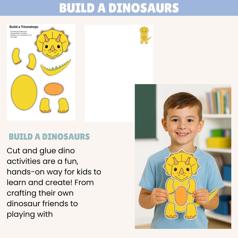 Printable Dinosaur Craft Pack: Mix & Match Dino Activity (PDF Download ...