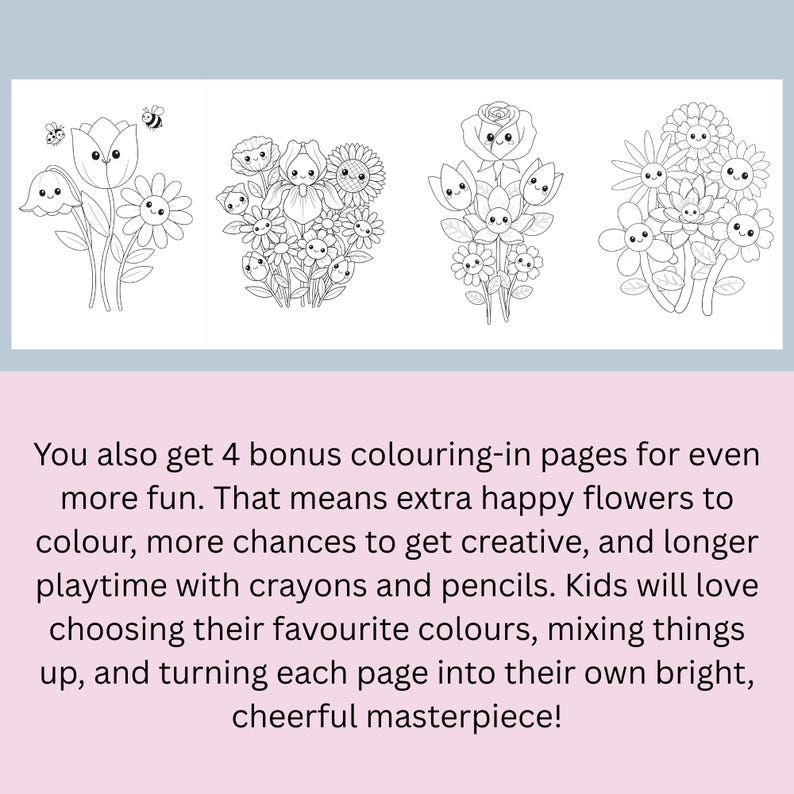 Flower Cut and Paste Activity for Kids, Printable Flower Craft Kit ...