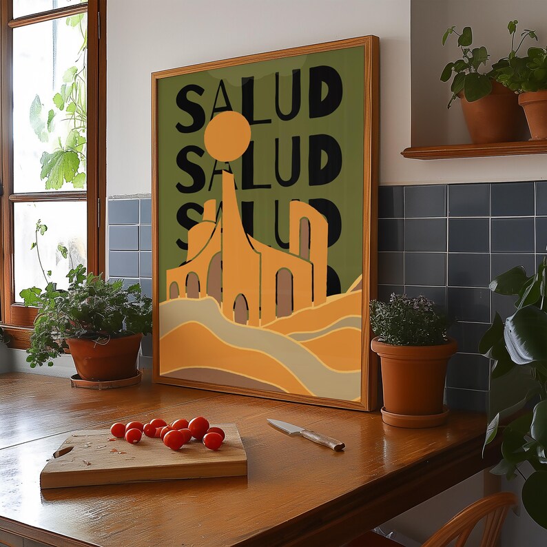 Salud Mexican Kitchen Wall Art | Mexican Culture Print Mexican Vintage ...