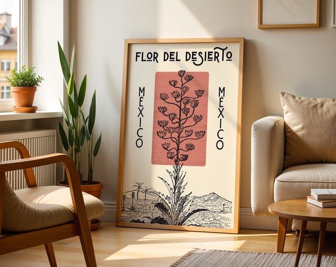 Mexican Poster Sets, Mexican Wall Art Decor, Floral Wall Print, Mexican ...
