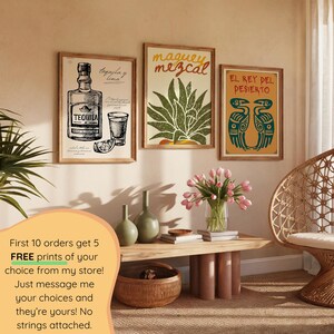 Mezcal Mexican Kitchen Wall Art | Mexican Culture Print Mexican Retro ...