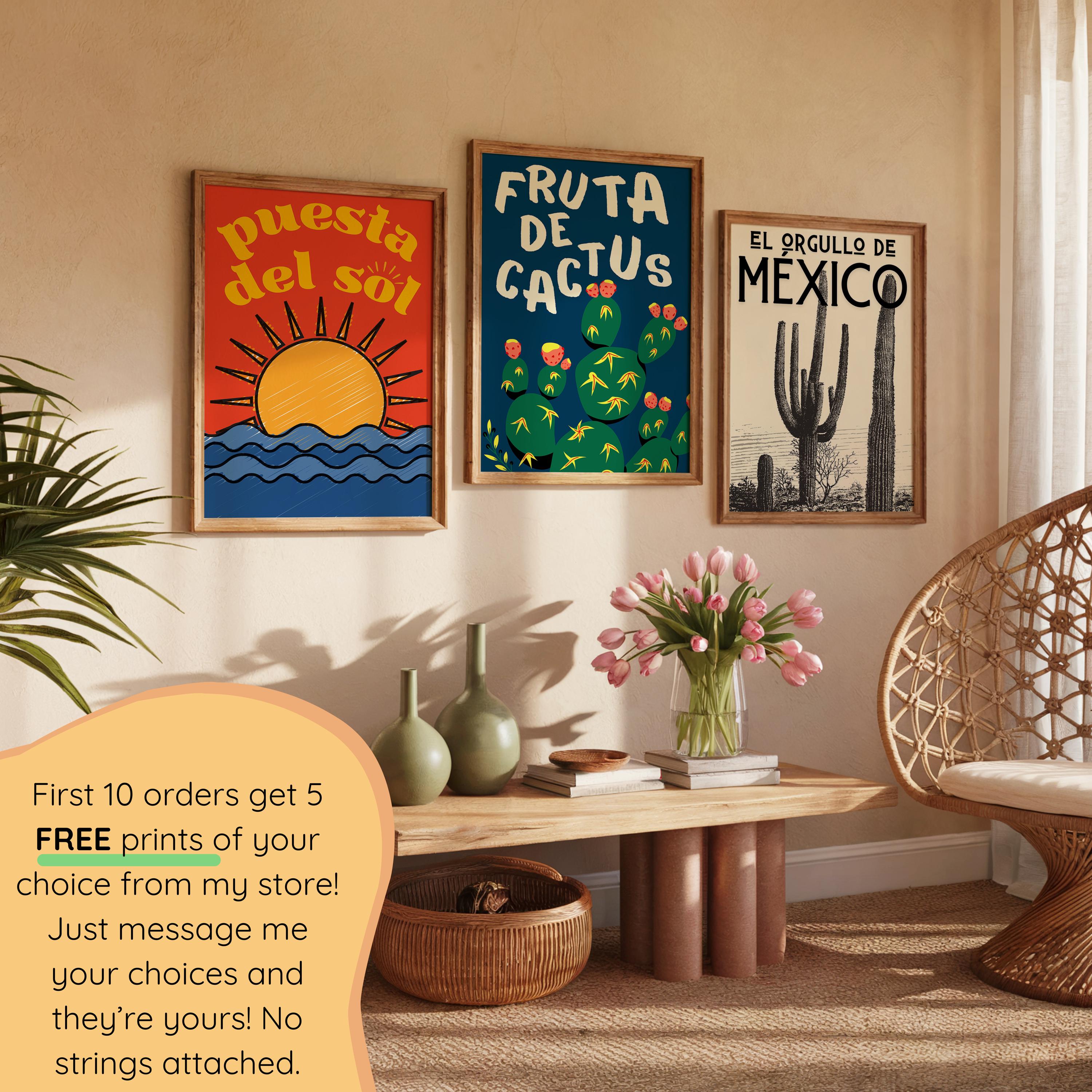 Mexican Wall Art Prints Bundle, Mexican Kitchen Art Mexico Gallery Wall ...