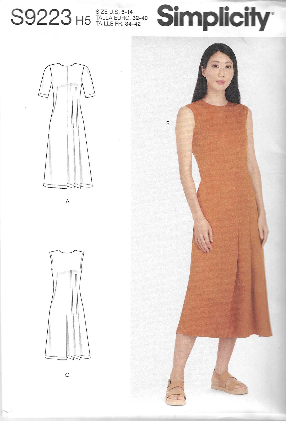 Simplicity Pattern S9223 Dress Has High Neckline Side Front - Etsy