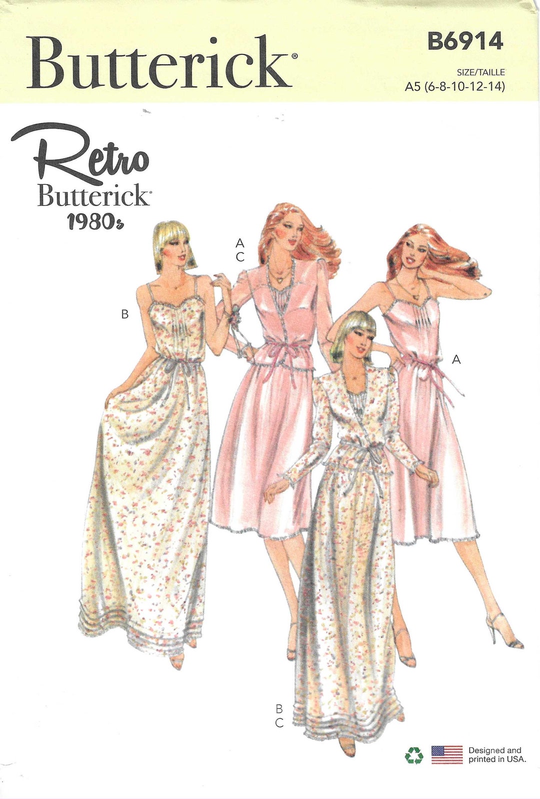 Butterick Pattern B6914 '80's Retro Repro Slip Dresses - Etsy