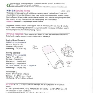 Kwik Sew Pattern K4183 Ironing Board Cover Sewing Accessories Basket ...
