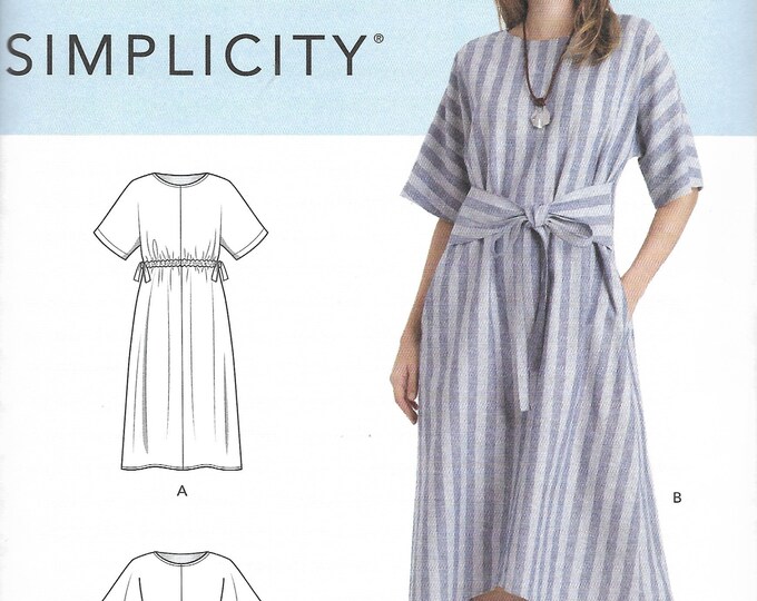 Simplicity Pattern S9101 Loose Fitting Dress W/ Sleeves Cut in One ...