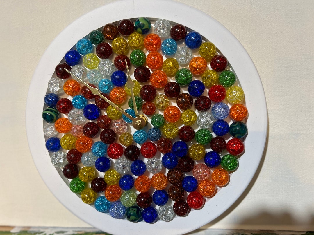 Wall Clock With Glass Marbles - Etsy