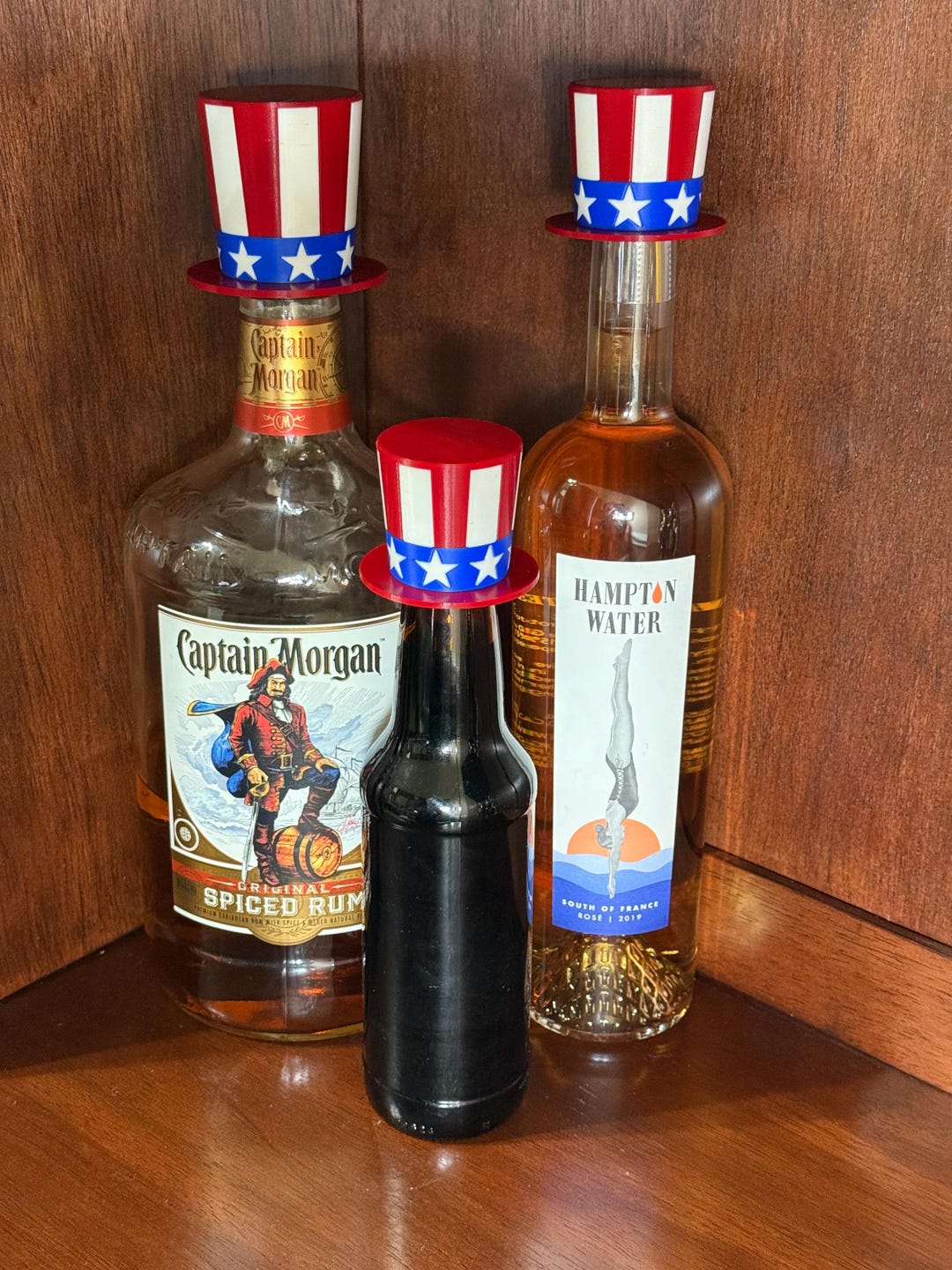 Decorative Uncle Sam Bottle Topper for Drinks & Parties Red White Blue ...