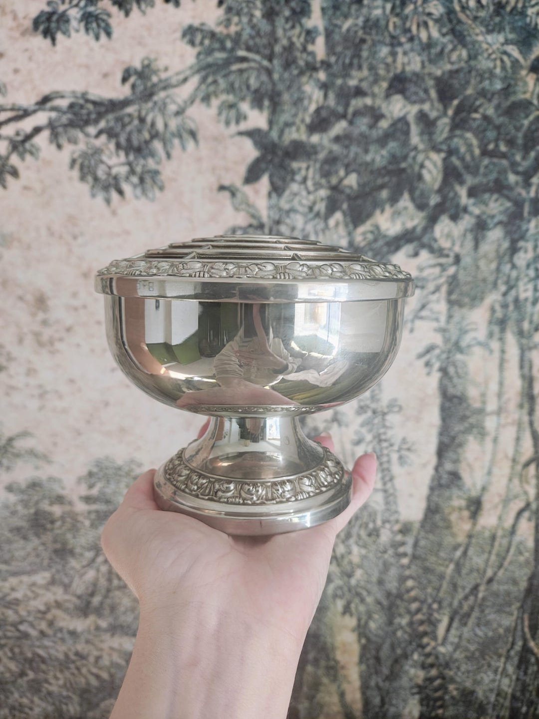 Vintage Lanthe Silver Plated Rose Bowl With Flower Frog - Etsy
