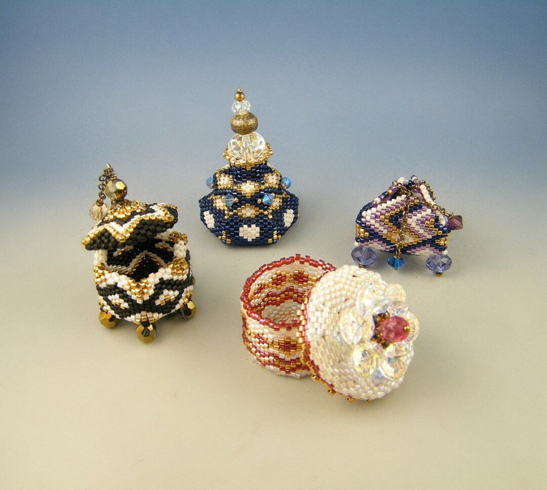 Beaded Boxes , Peyote Kit and Tutorial Step by Step for 4 Different ...