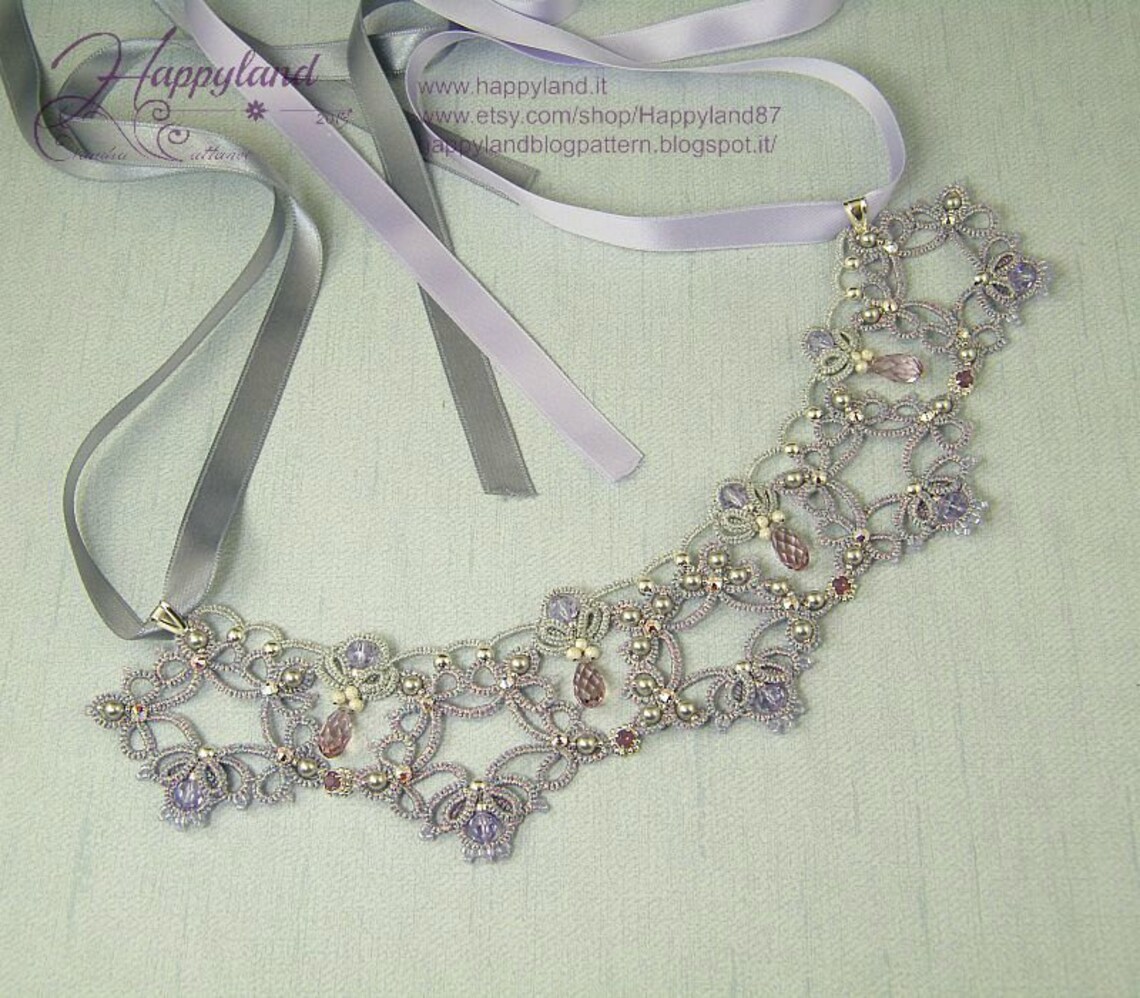 Frozen Realm Necklace Needle Tatting Kit and Tutorial Step - Etsy