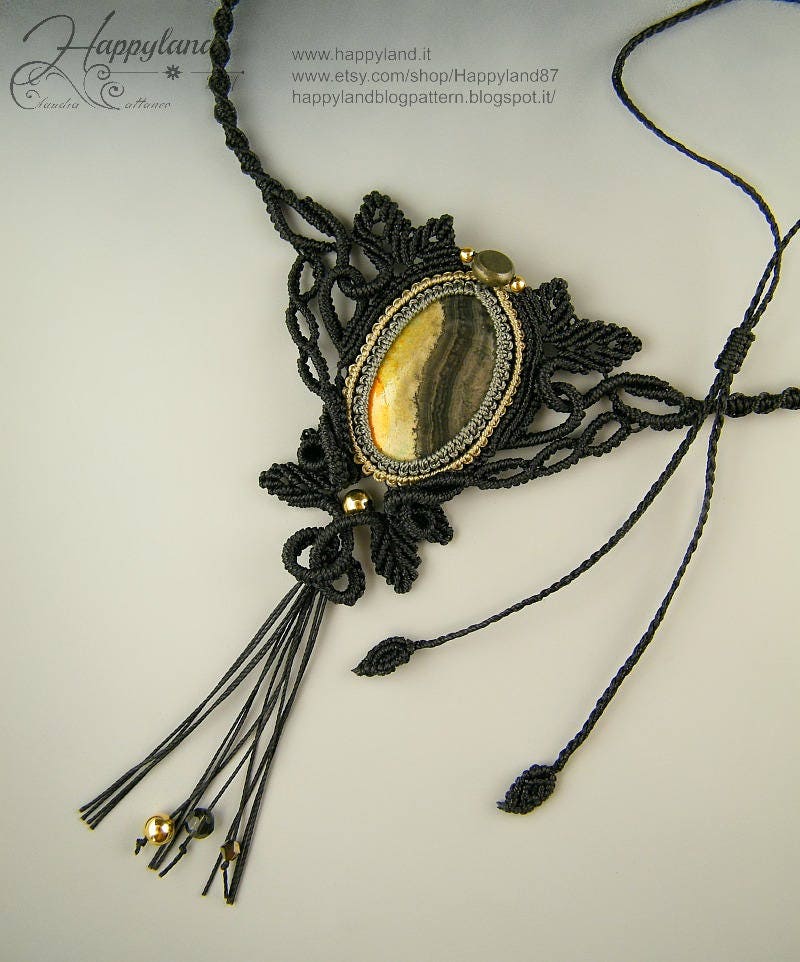 Nymeria Freeform Macramè Necklace Tutorial Step by Step - Etsy Singapore