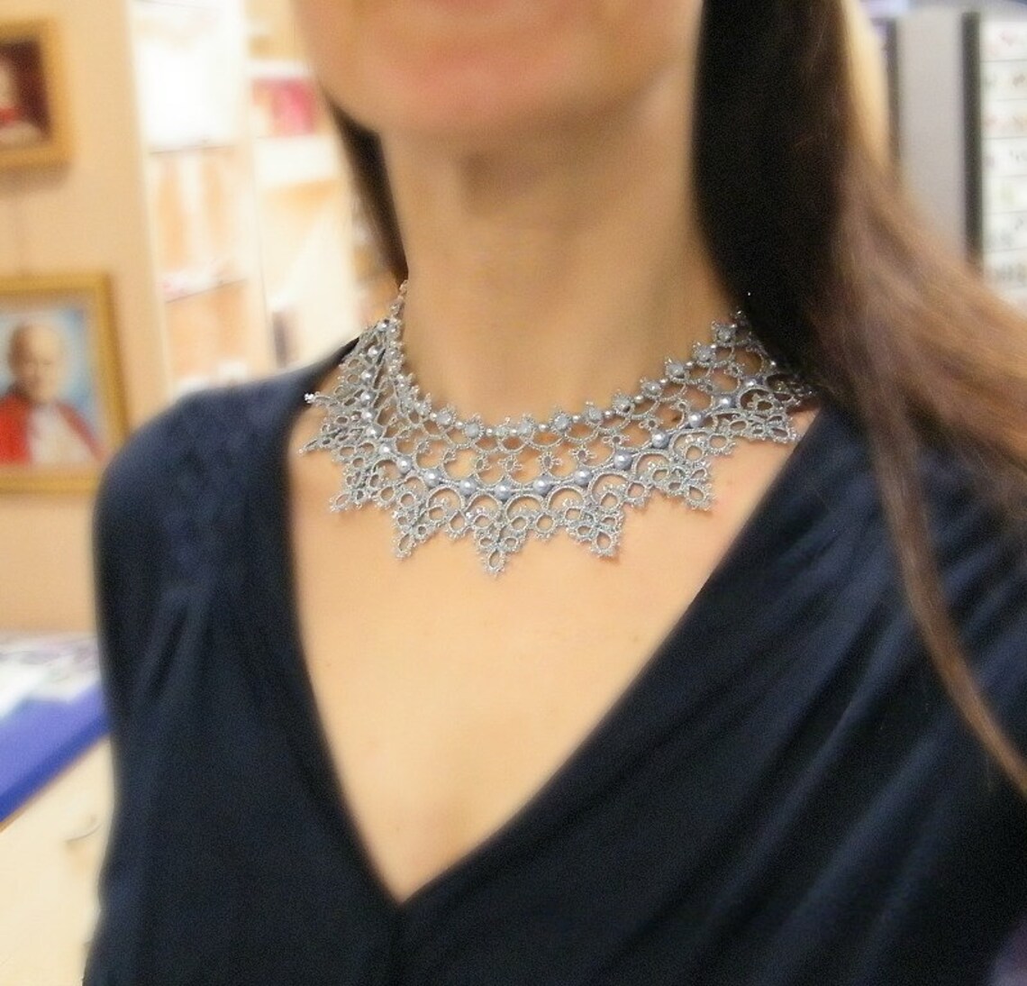 Cinderella Necklace Needle Tatting Kit and Tutorial Step by - Etsy