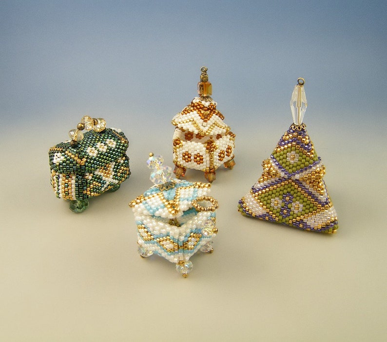 Beaded Boxes , Peyote Kit and Tutorial Step by Step for 4 Different ...