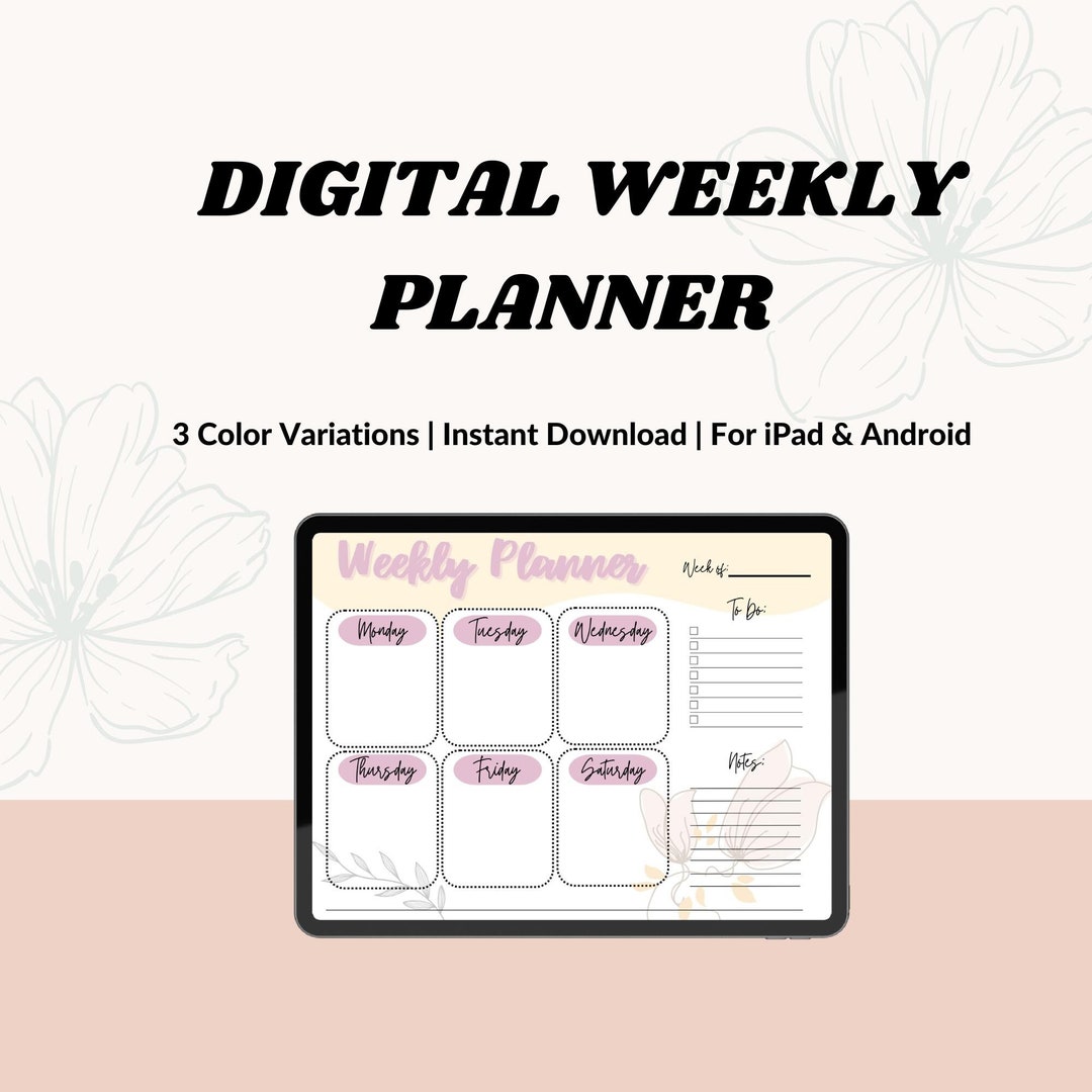 Weekly Planner Bundle in 3 Colors, Perfect for Organizers, Printable ...