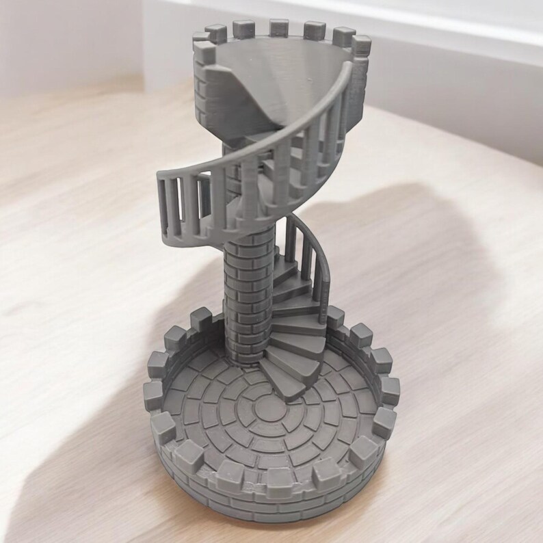 D&D Dice Roller Tower and Tray – 3D Printed Castle Staircase – Fantasy ...
