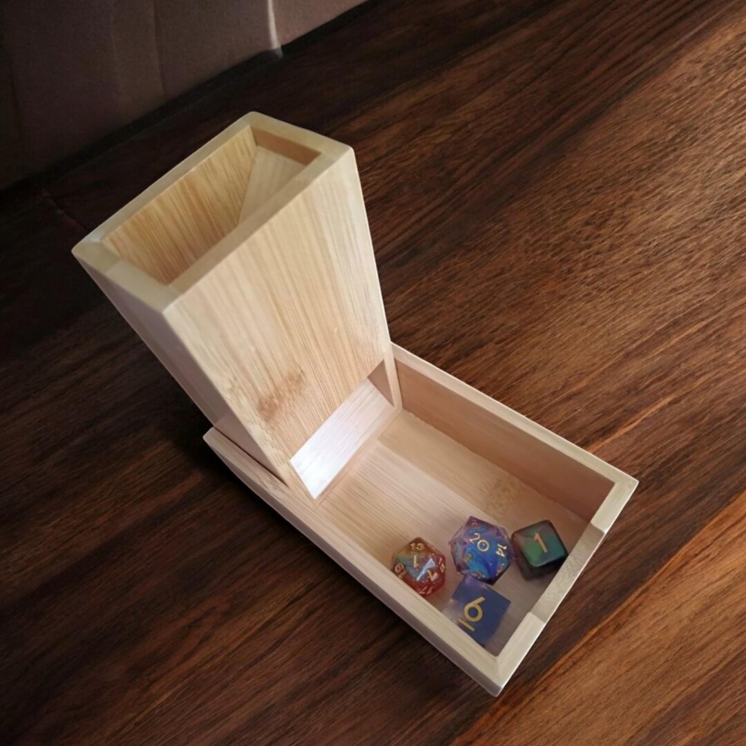 Wooden Dnd Dice Tower - Folding Bamboo Case - Dungeons & Dragons Dice ...
