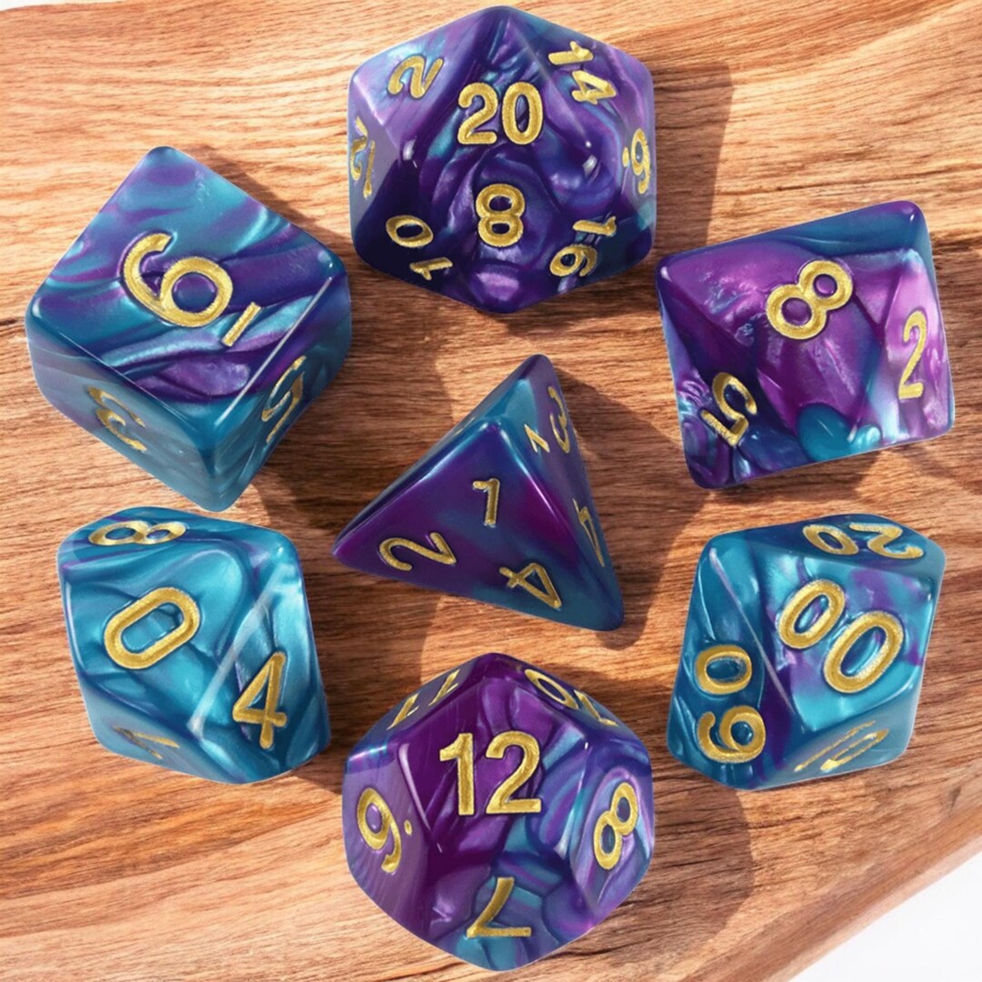 Classic Dnd Game Dice Set | Colorful Polyhedral Dice for DND & RPG | 7 ...
