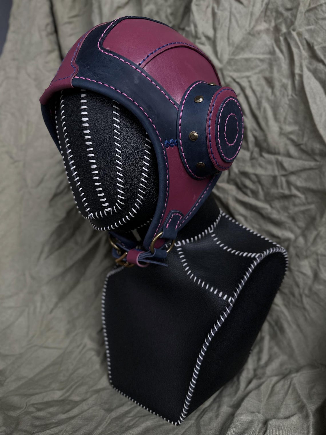 Handcrafted Leather Helmet With Strap and Metal Details Steampunk ...