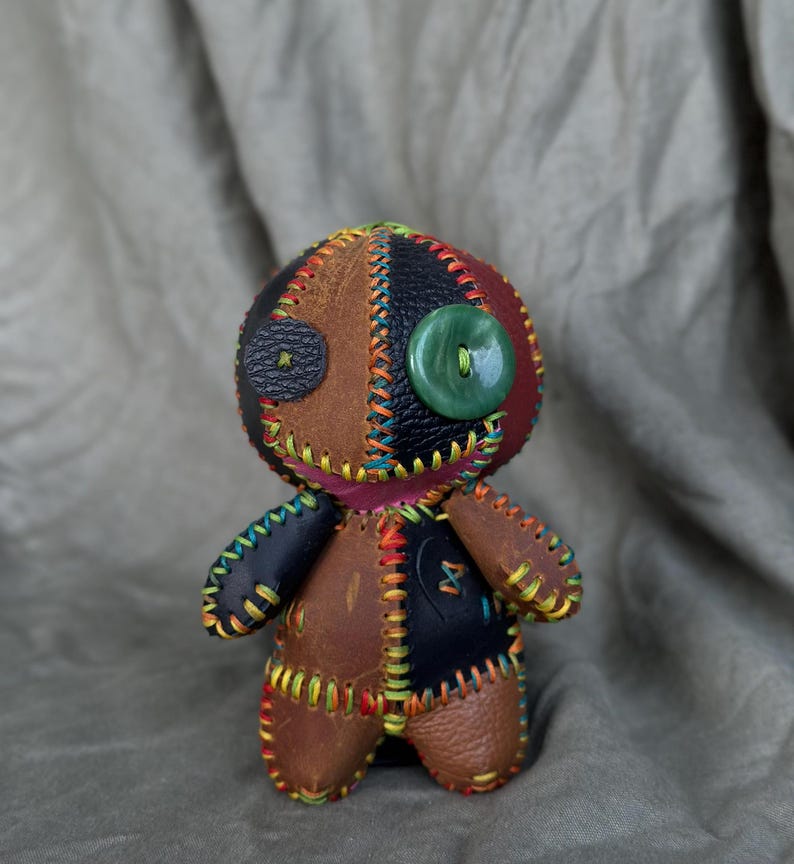 Handcrafted Leather Voodoo Doll: Gothic Occult Decor - Etsy