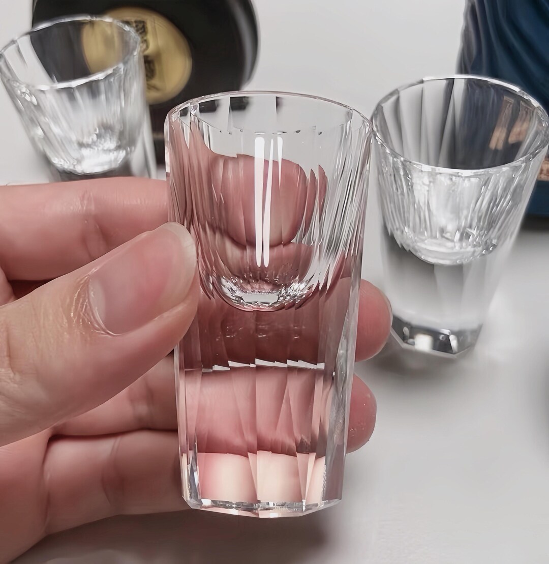 Elegant Crystal Glass Liquor Set Diamond-design Whiskey Shot Glasses ...