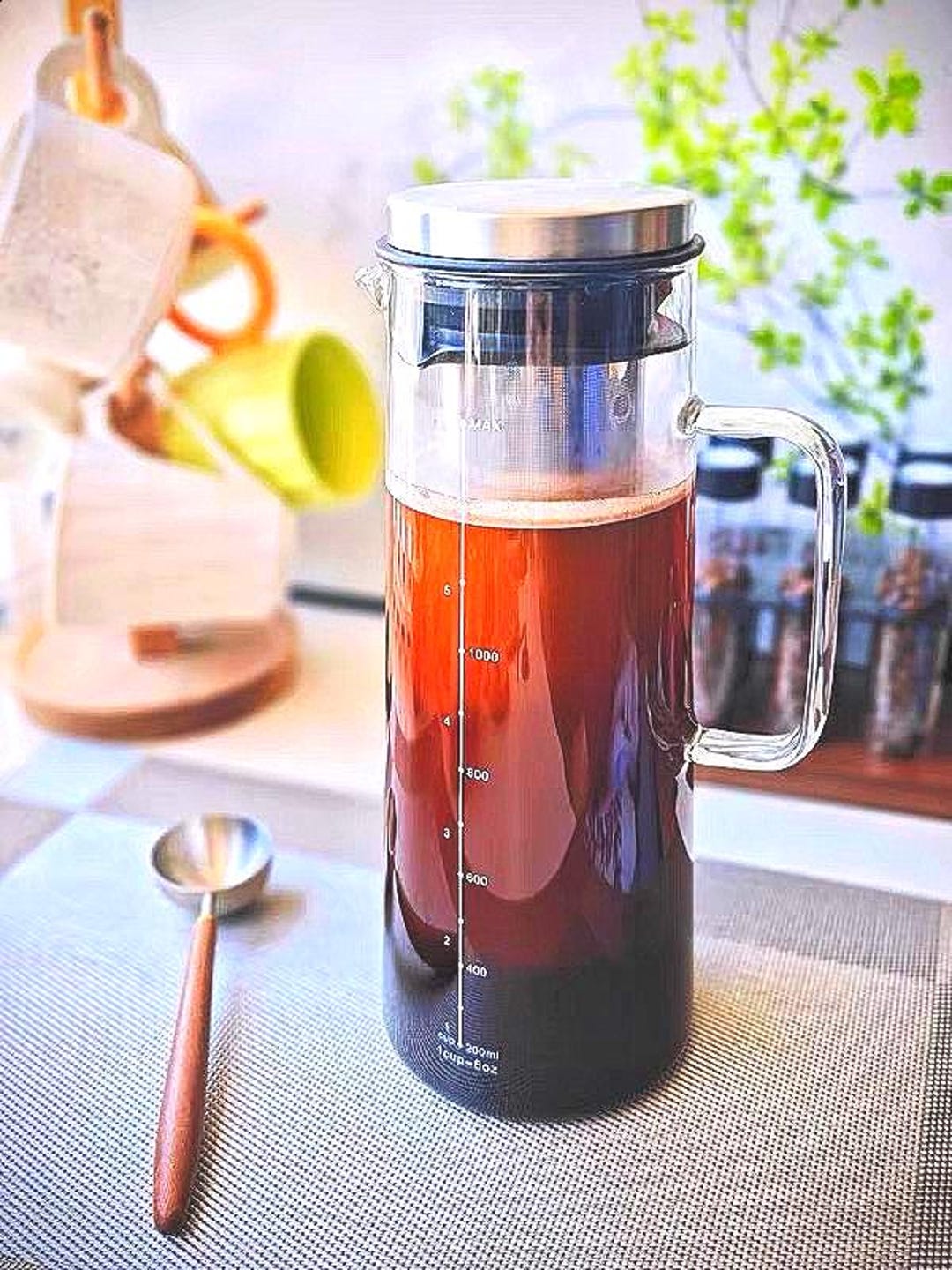 Modern Cold Brew Container, Dainty Coffee Jar, Borosilicate Glass ...