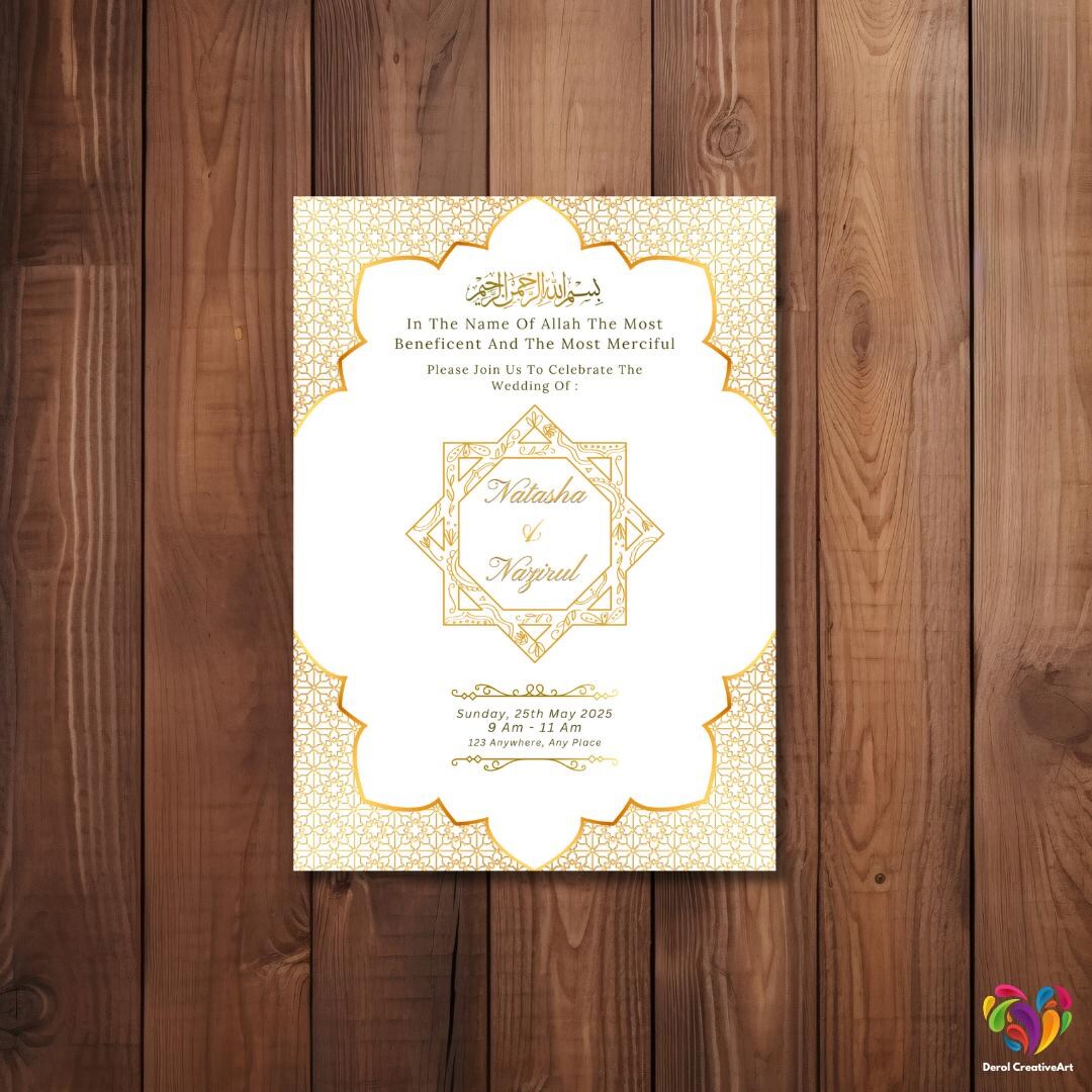 Islamic Wedding Invitation, Wedding Invitation Islamic, Islamic Wedding ...