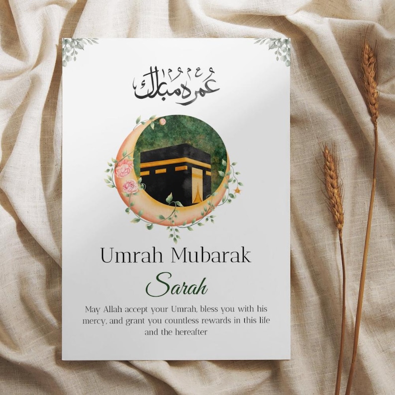 Editable Umrah Mubarak Card | Printable Islamic Greeting With Name ...