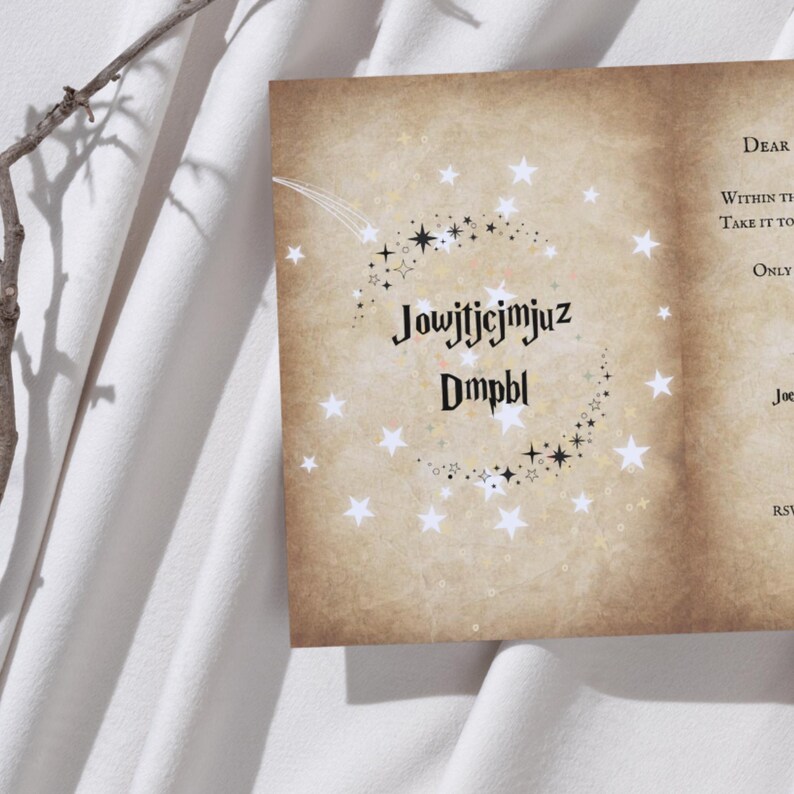 Magical Spellbook Birthday Invitation | Wizard Party Invite | Enchanted ...