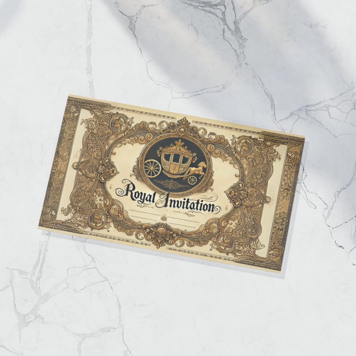 Elegant Royal Invitation & Golden Ticket | Editable Fairy Tale Ball ...