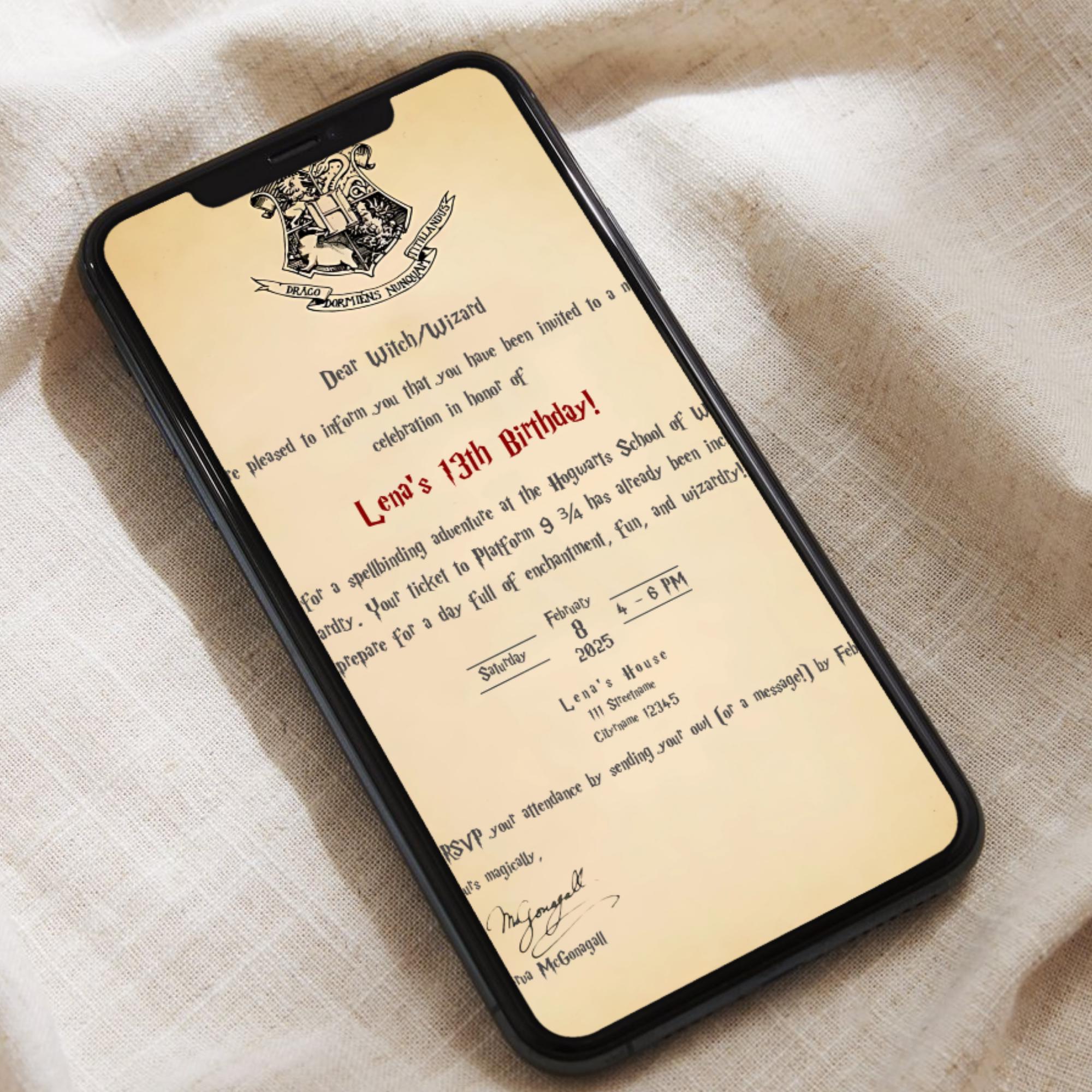 Magical Birthday Invitation & Platform Train Ticket | Wizarding ...