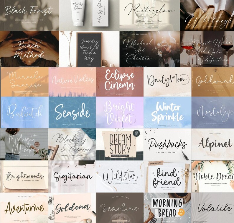 357+ Fonts Bundle, Script Fonts, Crafting, Handwritten Fonts, Serif ...