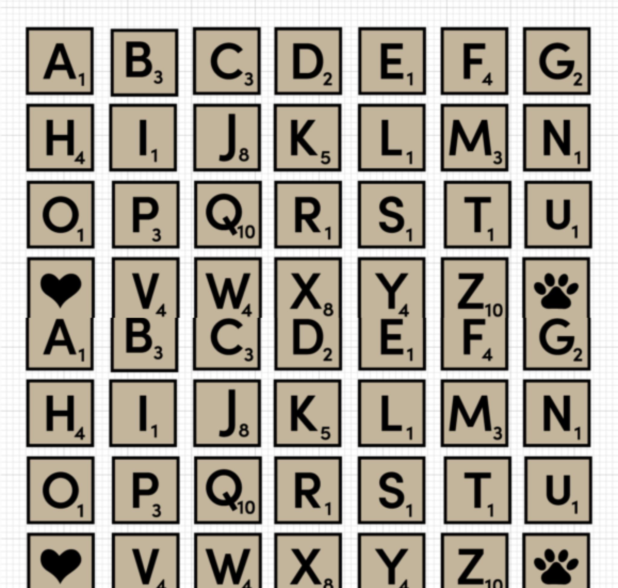SCRABBLE SVG Dxf Files Scrabble Tiles Lightburn Cricut Scrabble Tiles ...