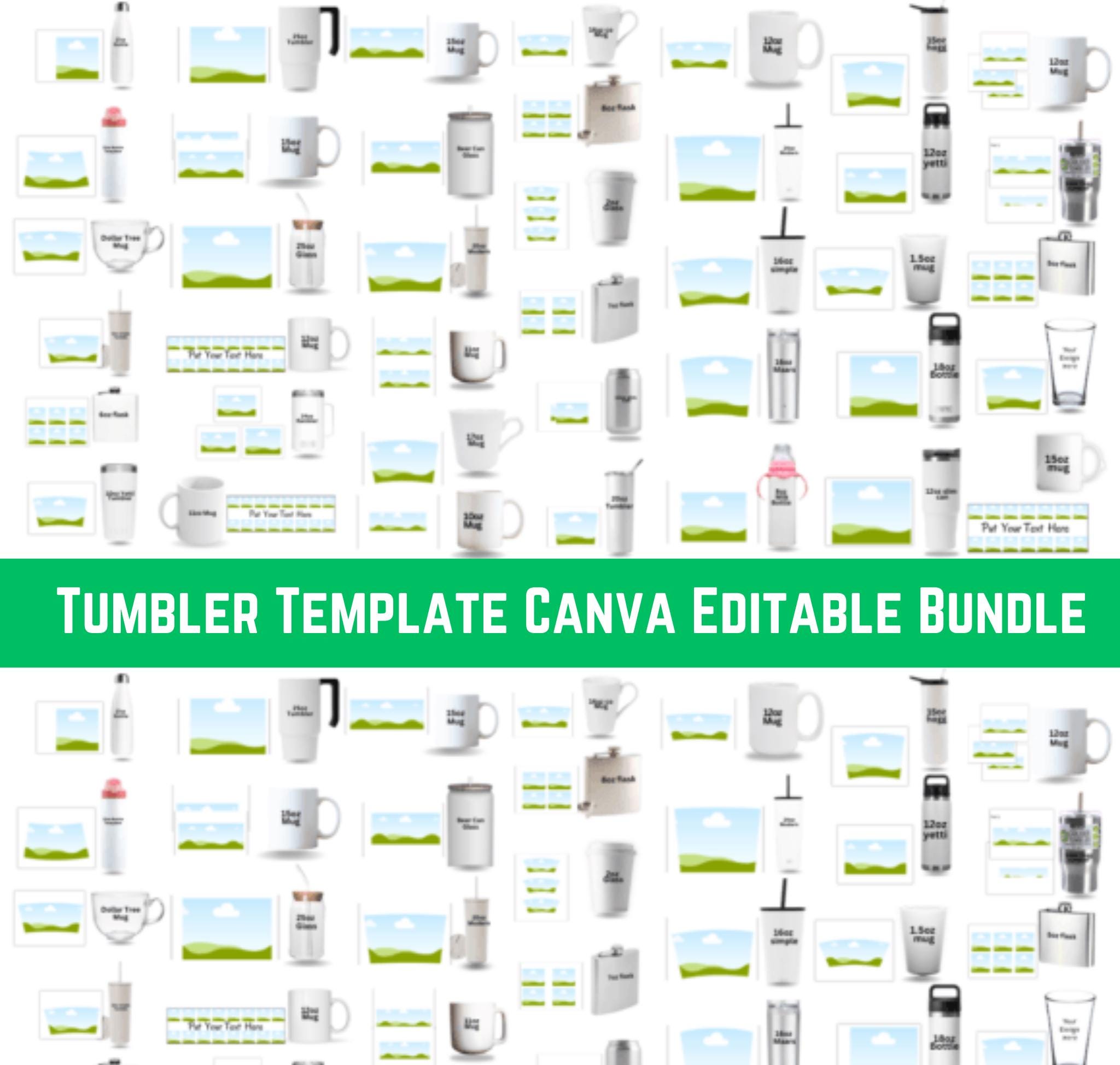 Tumbler Template Bundle, Tumbler Canva Editable Template, 40oz Tumbler ...