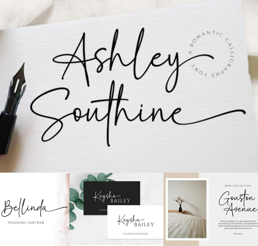 Ashley Southine - Calligraphy Font, Script Font, Cricut Font, Cursive ...