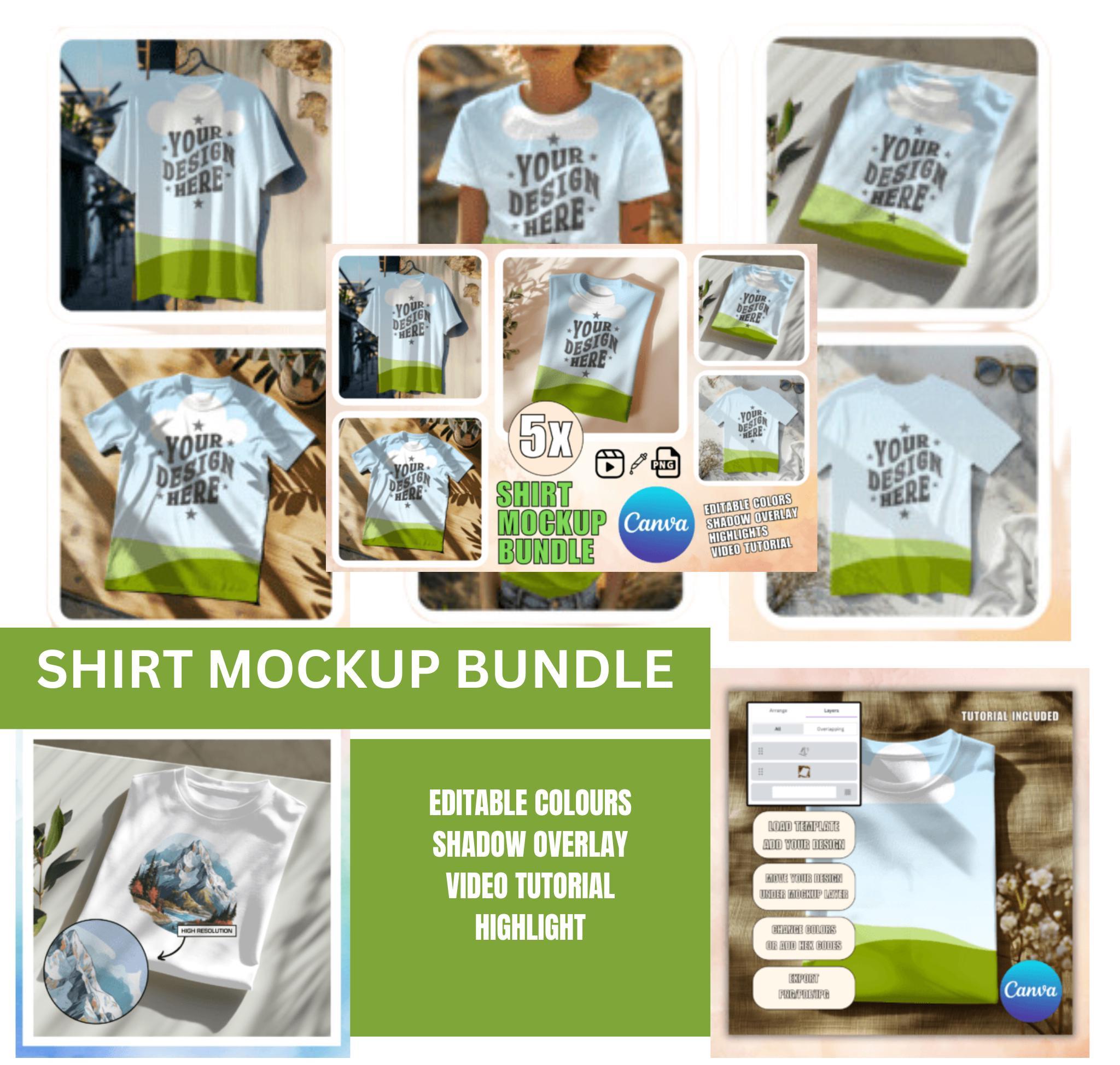 All Over T-shirt Canva Editable Template Bundle, T-shirt Template, T ...