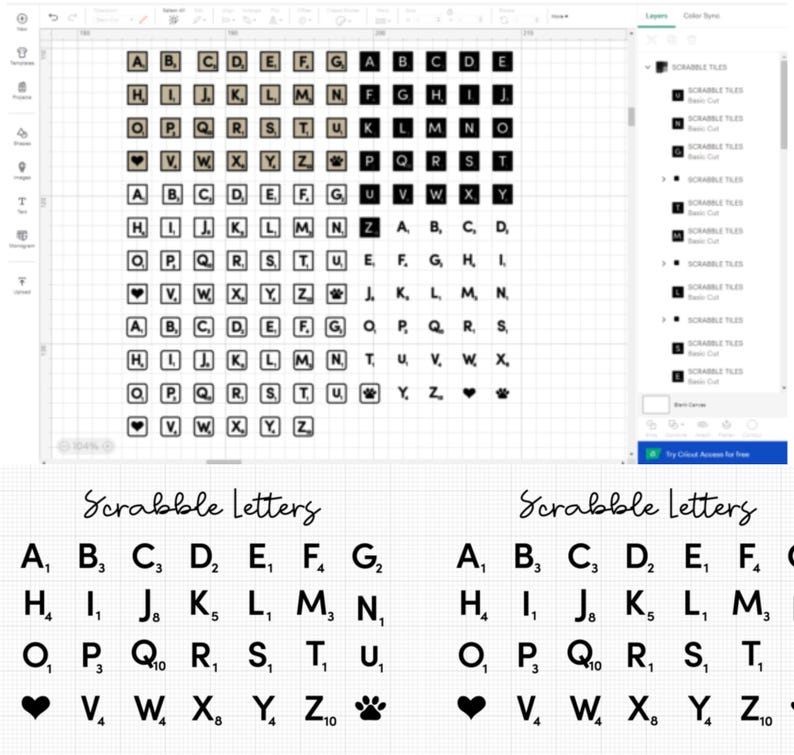 SCRABBLE SVG Dxf Files Scrabble Tiles Lightburn Cricut Scrabble Tiles ...